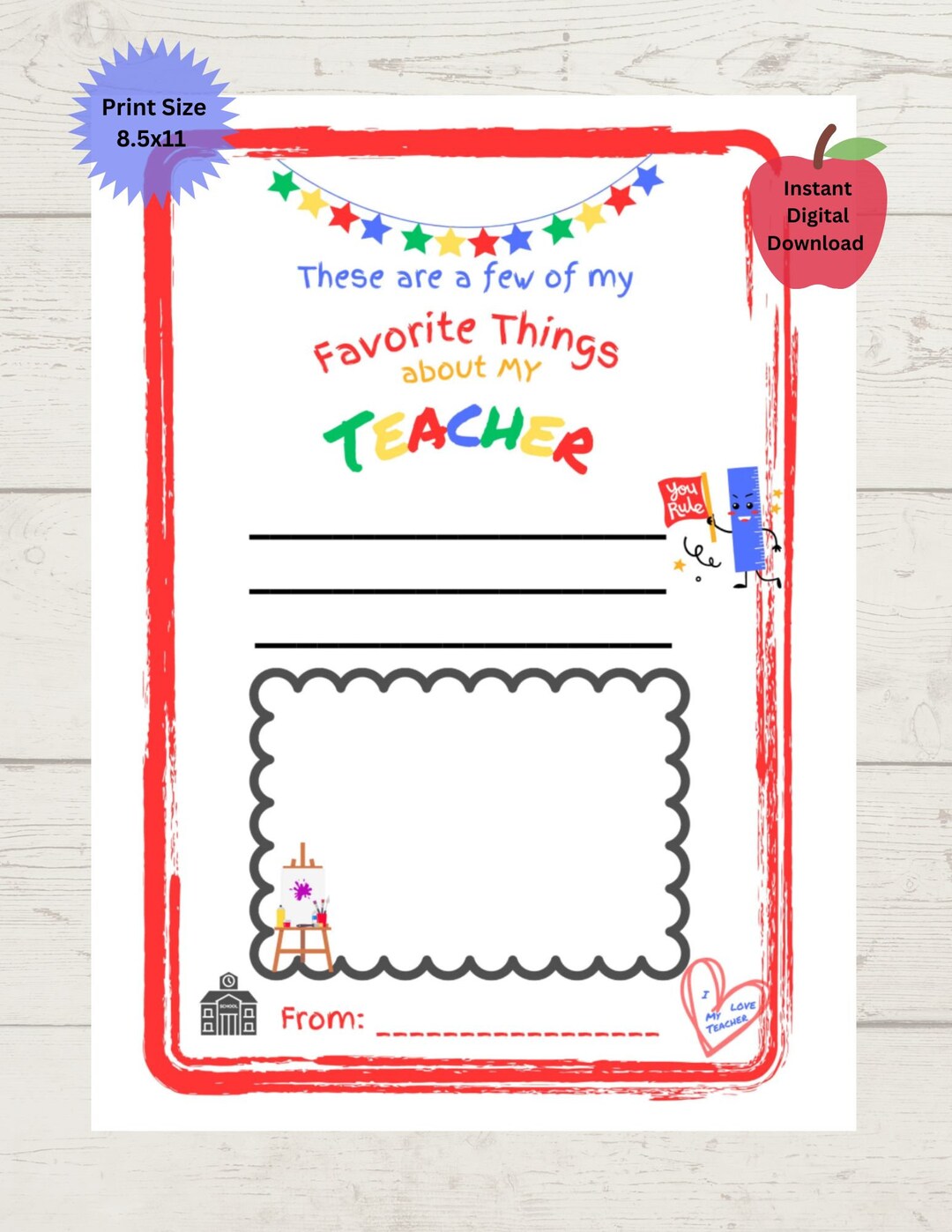 Principal or Teacher Appreciation Week Printable Digital File - Etsy