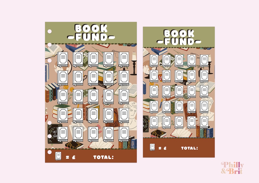 Book Fund Savings Tracker | Laminated | A6 | Budget Binder | Cash ...