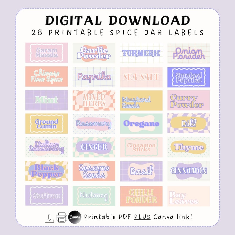 Spice Label Template - Etsy