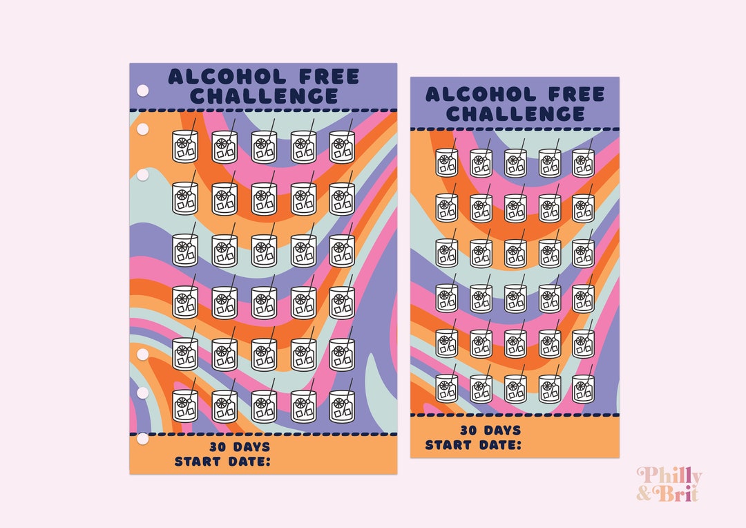 Alcohol Free Tracker | 30 Day Challenge | Laminated | A6 | Budget ...
