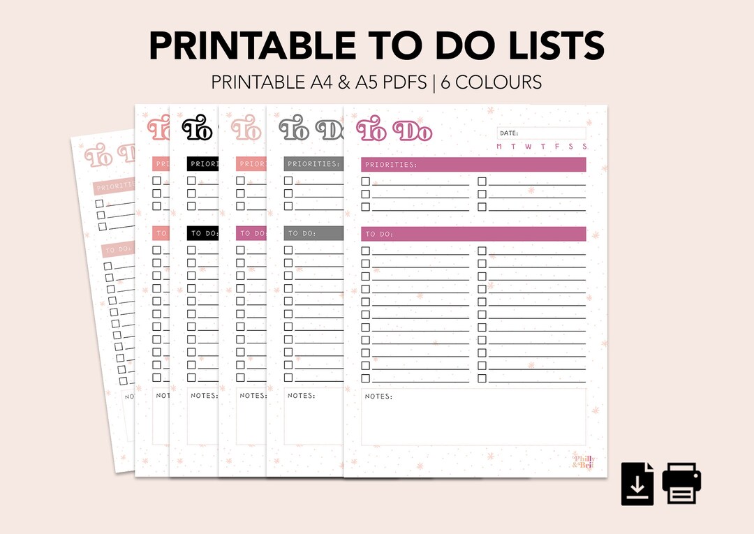 Printable to Do Lists | Planner Page | Organisation | Productivity ...