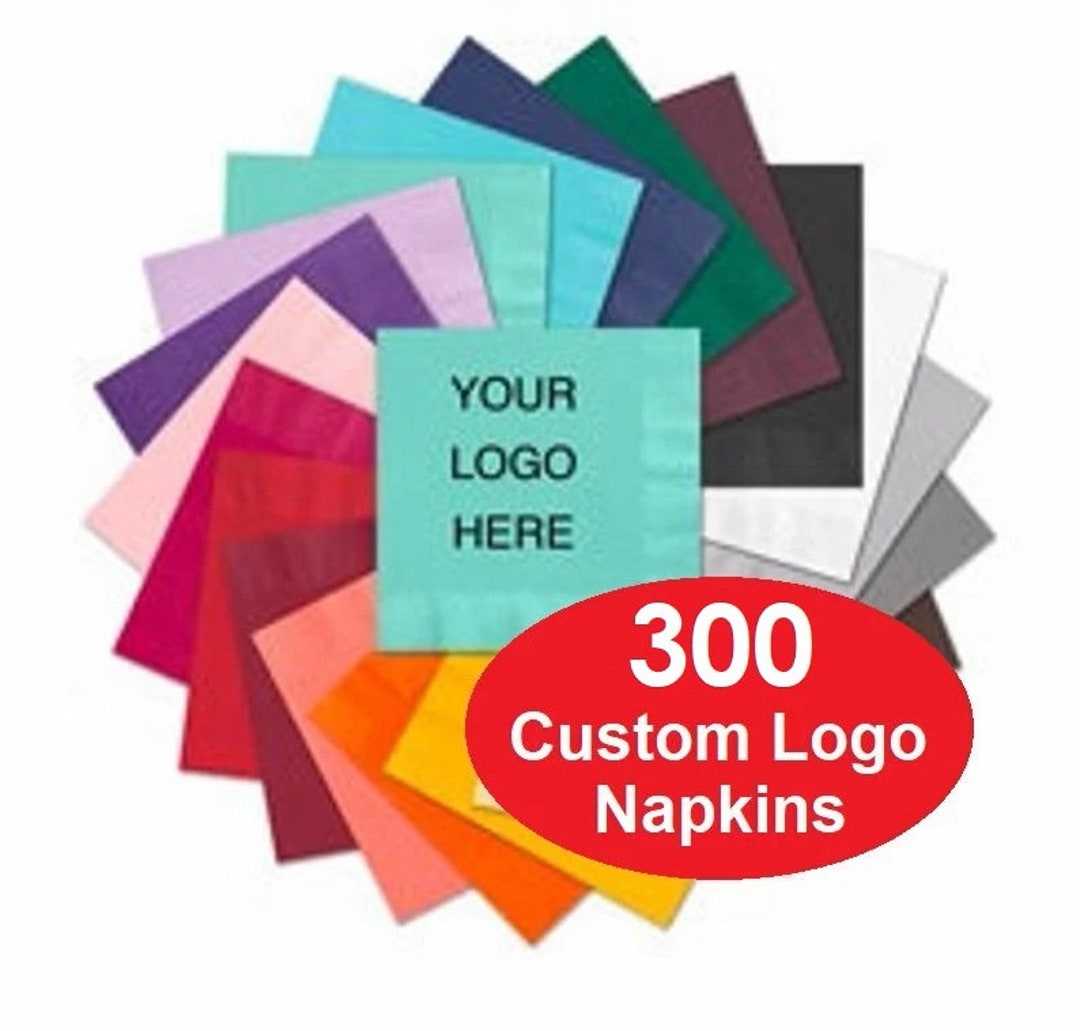 Custom Logo Art Wedding Napkins Personalized Set of 300 Napkins ...