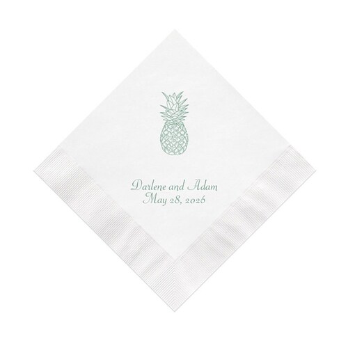 Palm Tree Beach Wedding Napkins Personalized Set of 100 - Etsy