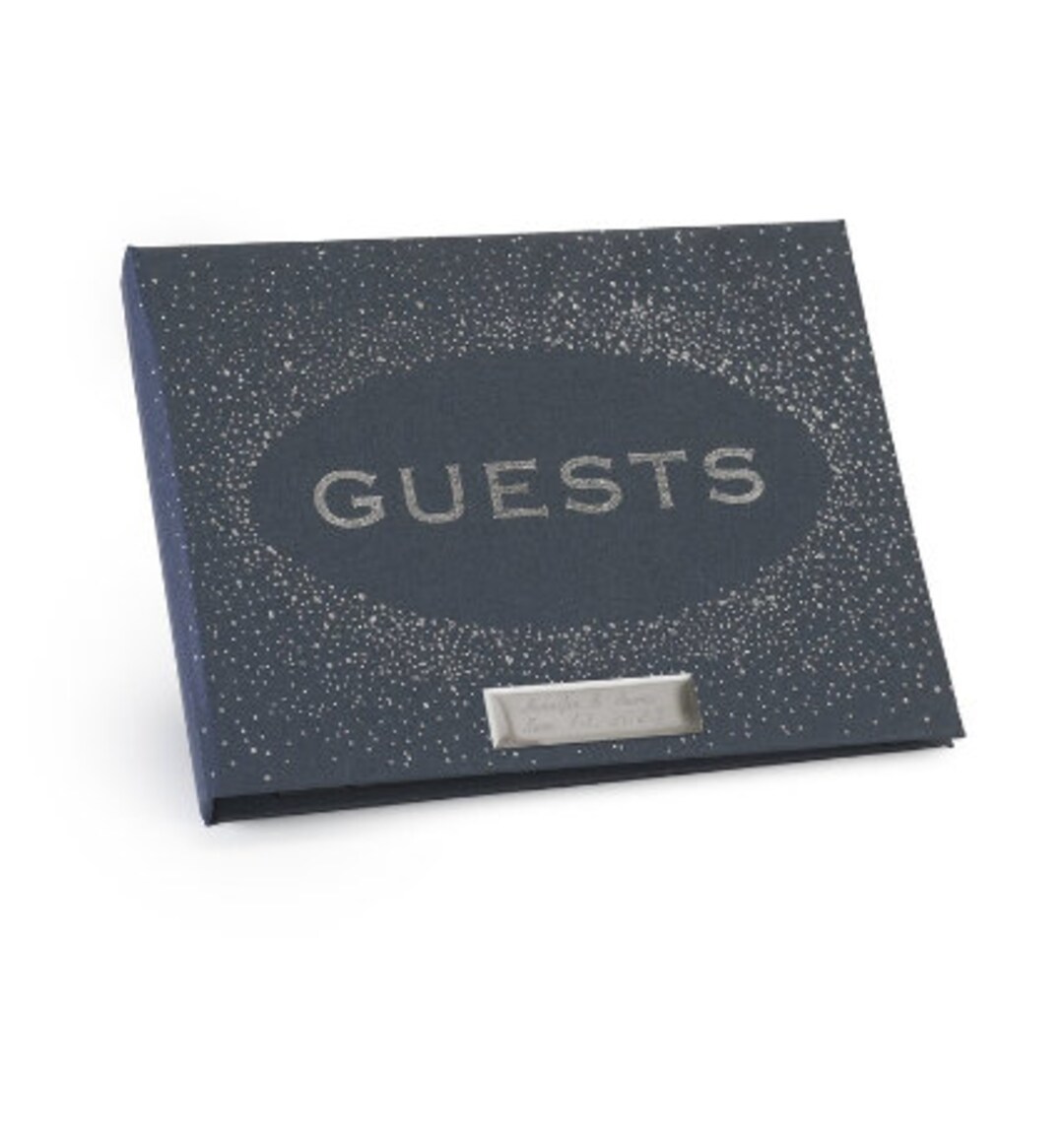 Navy Blue Wedding or Party Guest Book With Silver Foil Nautical ...