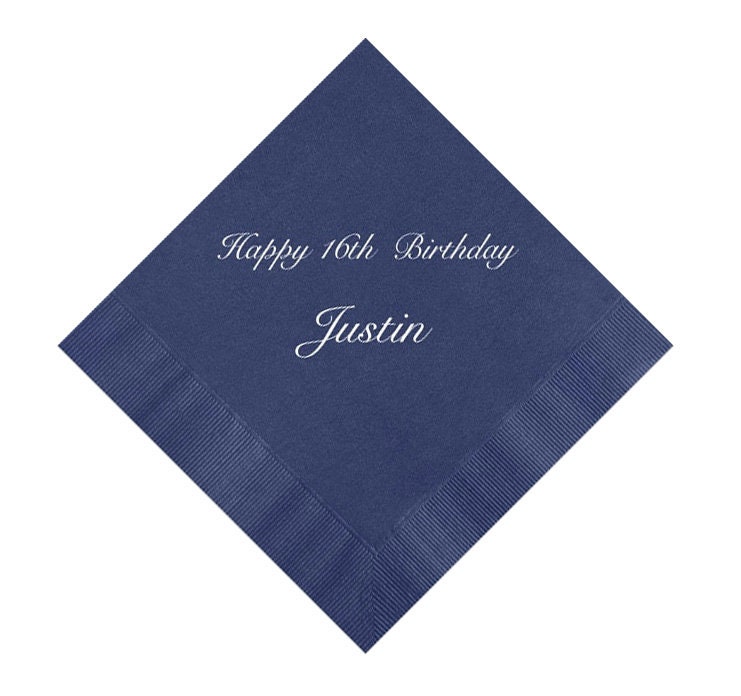 Personalized Birthday Napkins Personalized Set of 100 Custom | Etsy