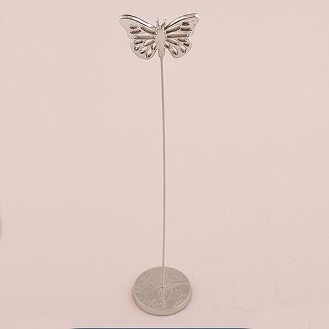Butterfly Silver Plated Table Number Stands pack of 6 Butterflies ...