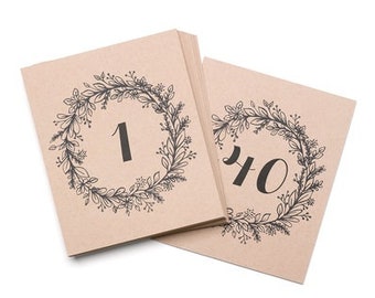 DOUBLE SIDED Rustic Table Numbers, Rustic Wedding, Rustic Table Cards ...