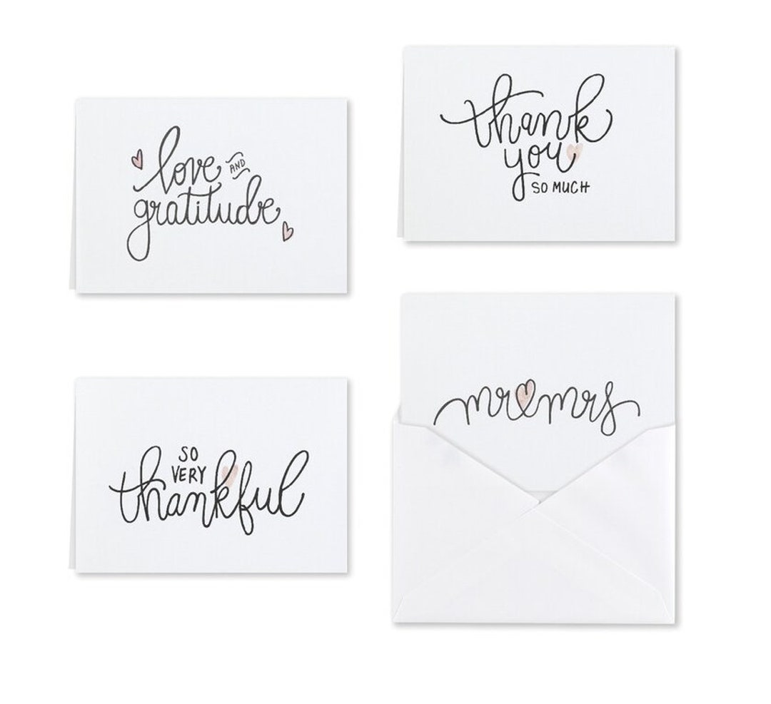 Trendy Thank You Note Set (pack of 24) Notes Modern Wedding Notecards ...