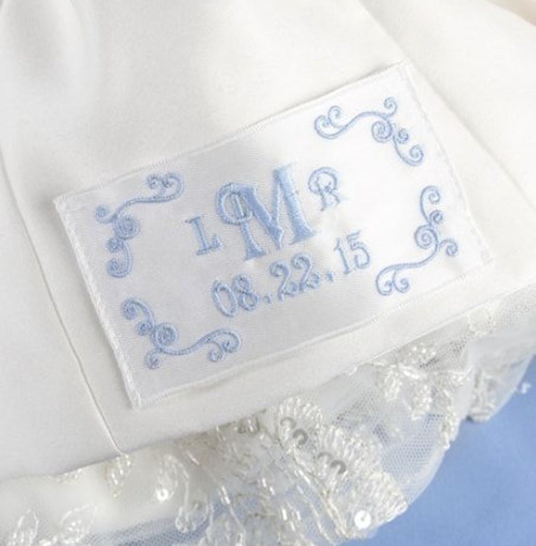 Custom Embroidered Flourish Wedding Dress Label Gown Accessories ...