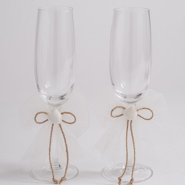 Beach Wedding Toasting Glasses - Etsy