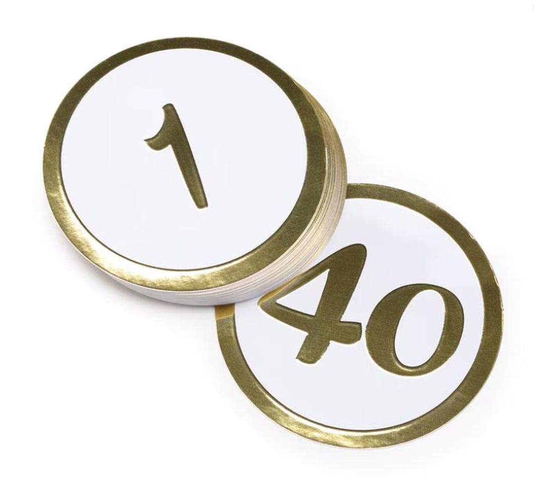 Round Table Number Cards for Wedding Receptions and Events Silver or ...