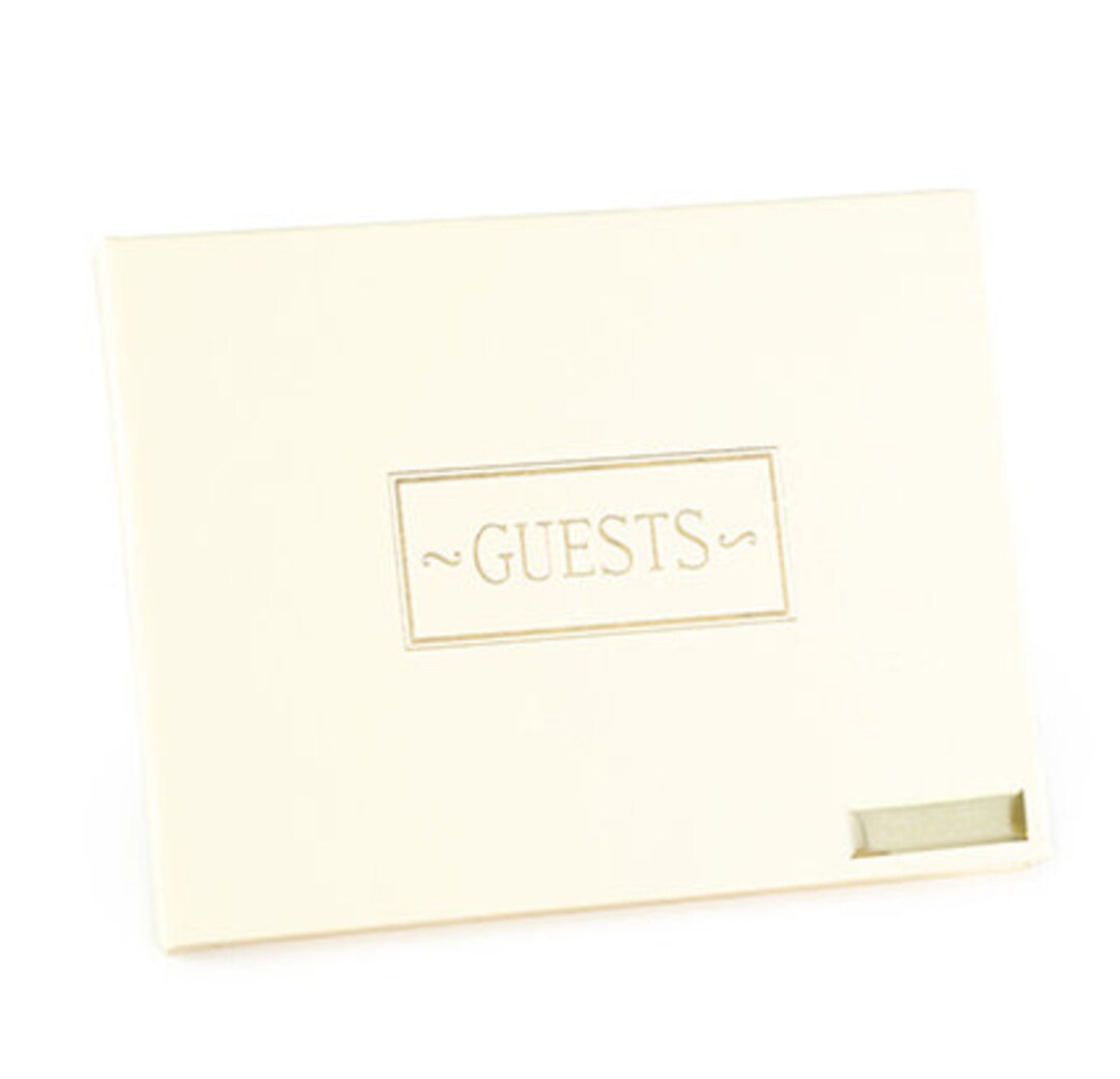 Ivory Guest Book With Gold Foil Themed Accessories Personalized 50th ...