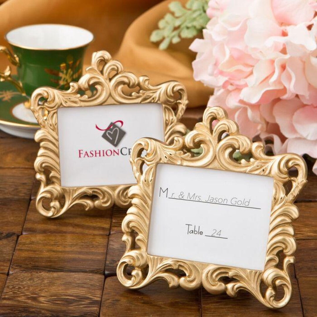 Gold Baroque Place Card Frame Holders (pack of 10) Wedding Reception ...