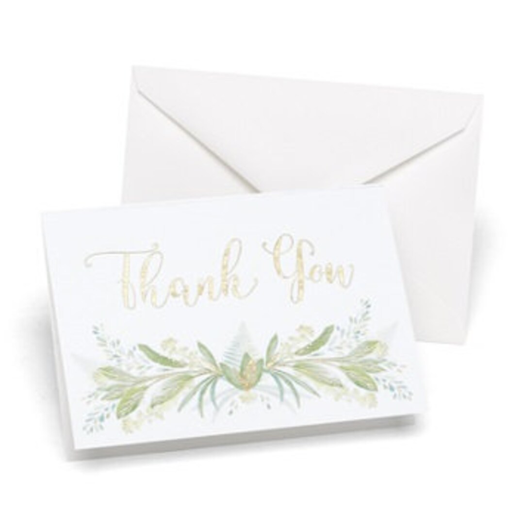 50 Fern Fanfare Thank You Cards (pack of 50) Notes Garden Woodland ...