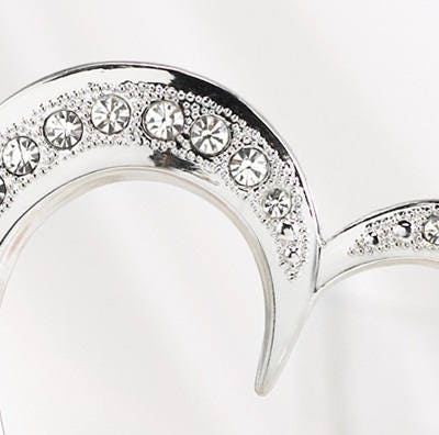 Sparkling Double Hearts Wedding Cake Topper Silver Top With Heart Motif ...