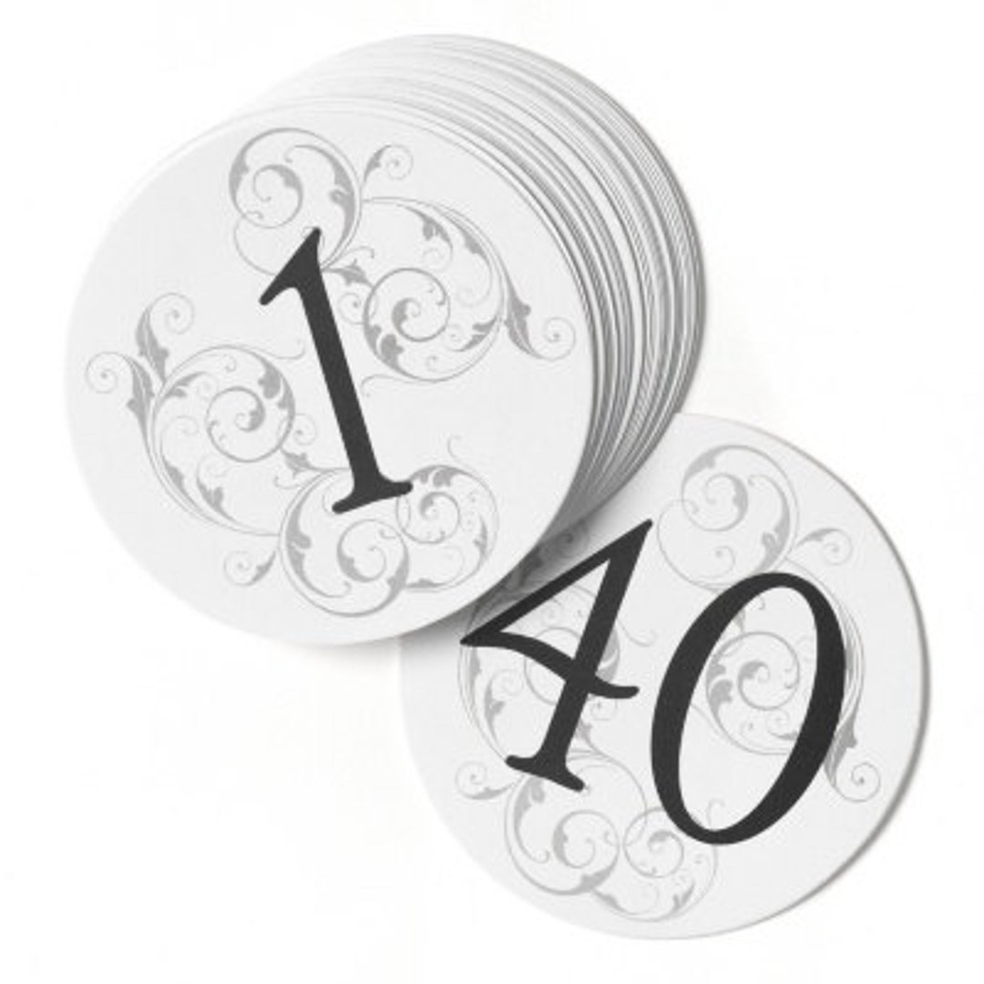White Round Table Number Cards for Wedding Receptions and Parties - Etsy