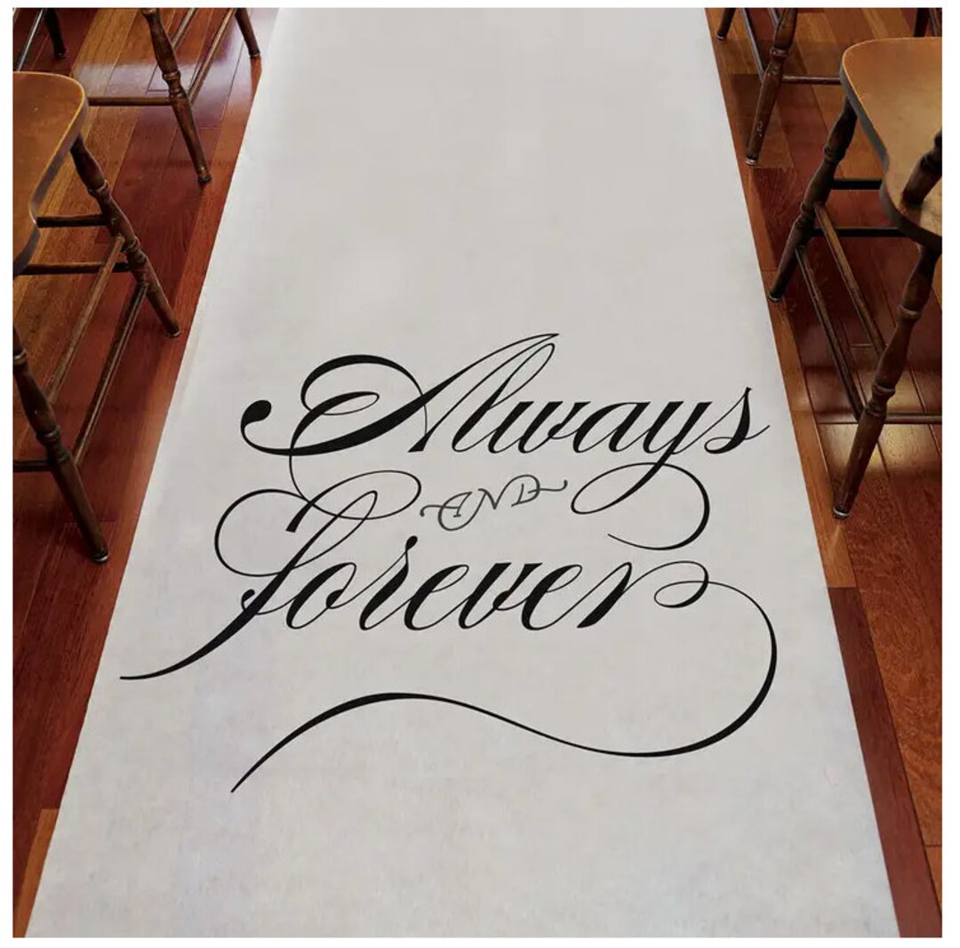 Always & Forever Design White Wedding Aisle Runner - Etsy