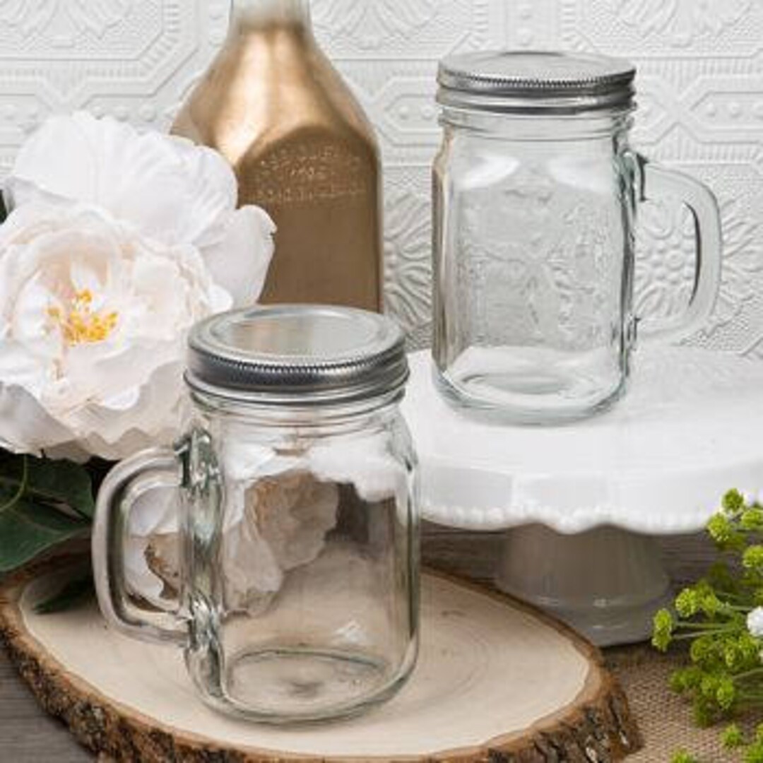 Handle Favor Jars (pack of 5) Rustic Country Wedding Favors Glass ...
