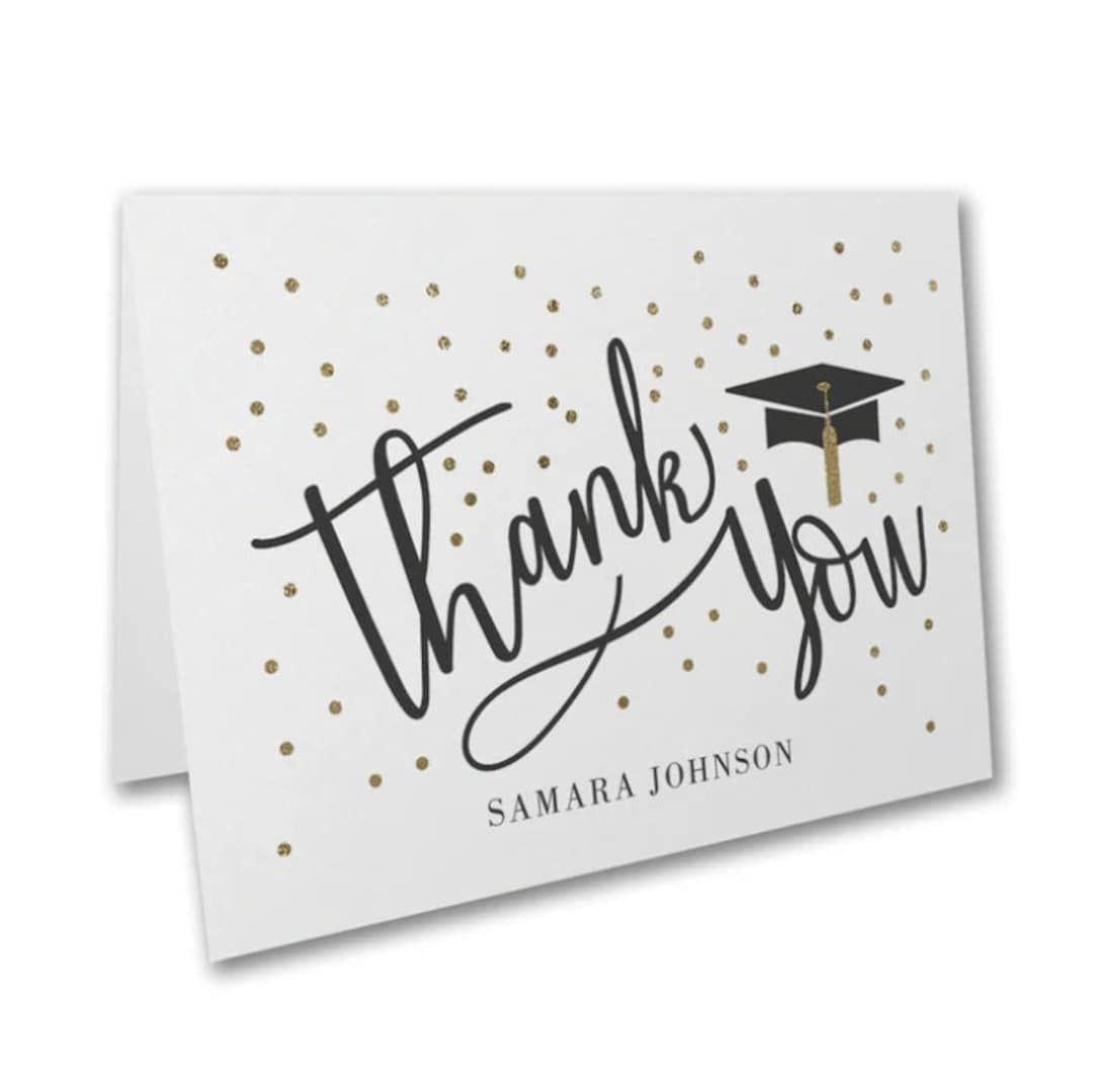 25 Graduationthank You Cards (pack of 50) Notes in Black and Gold - Etsy