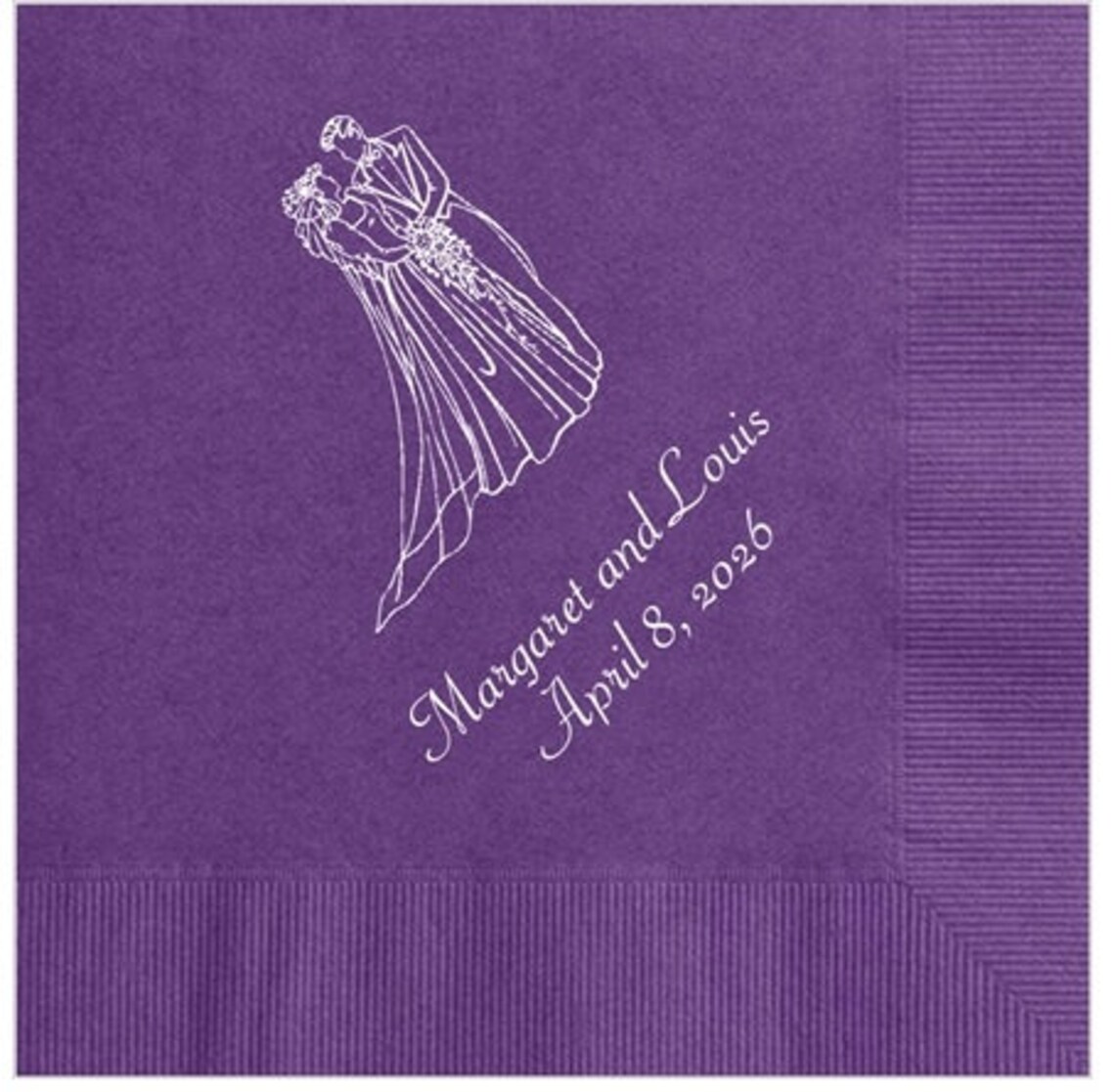 Traditional Bride and Groom Wedding Napkins Personalized Set of 100 ...
