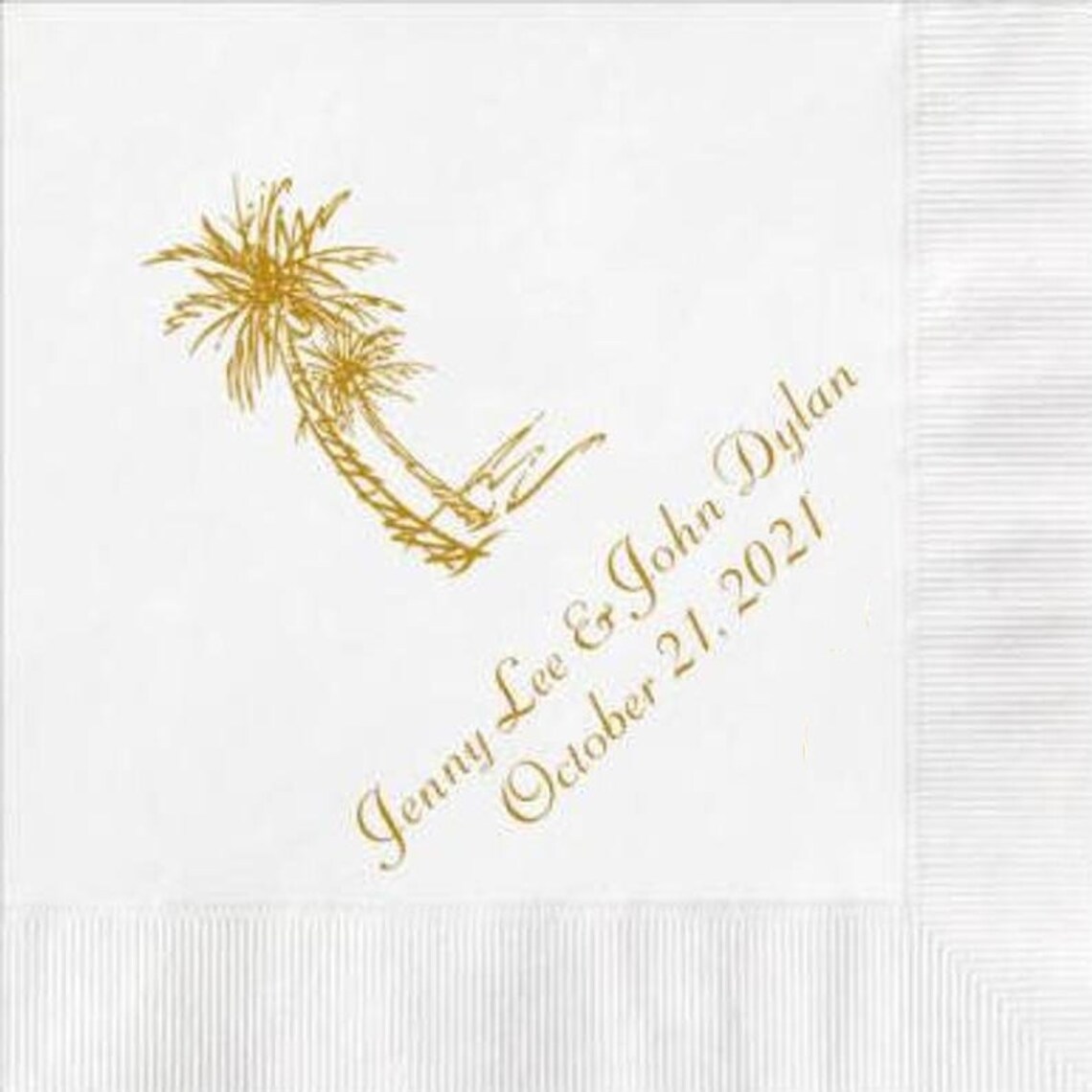 Palm Tree Beach Wedding Napkins Personalized Set of 100 - Etsy