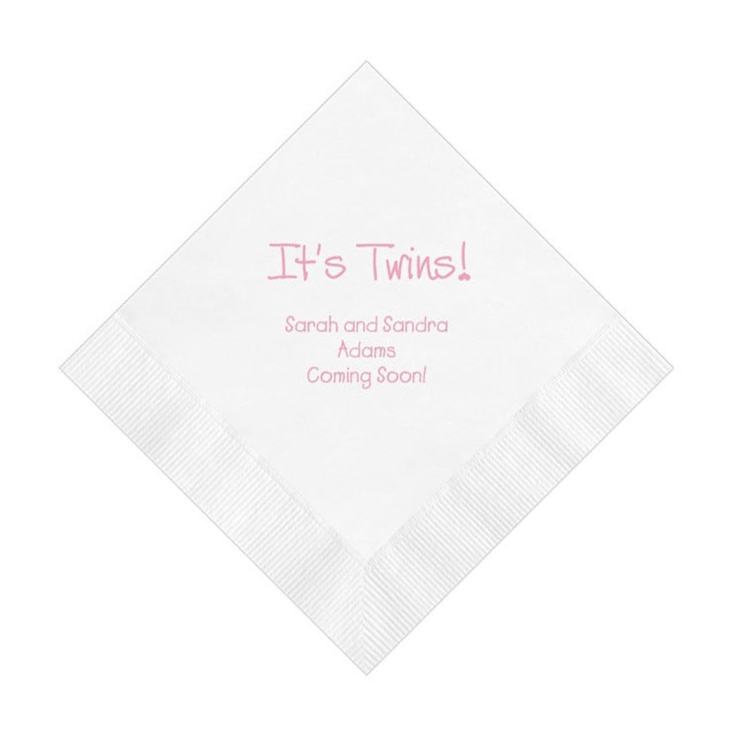 Personalized It's Twins Baby Napkins Set of 100 Shower Custom Printed ...