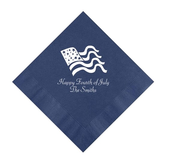 American Flag Patriotic Napkins Personalized Set of 100 Party - Etsy