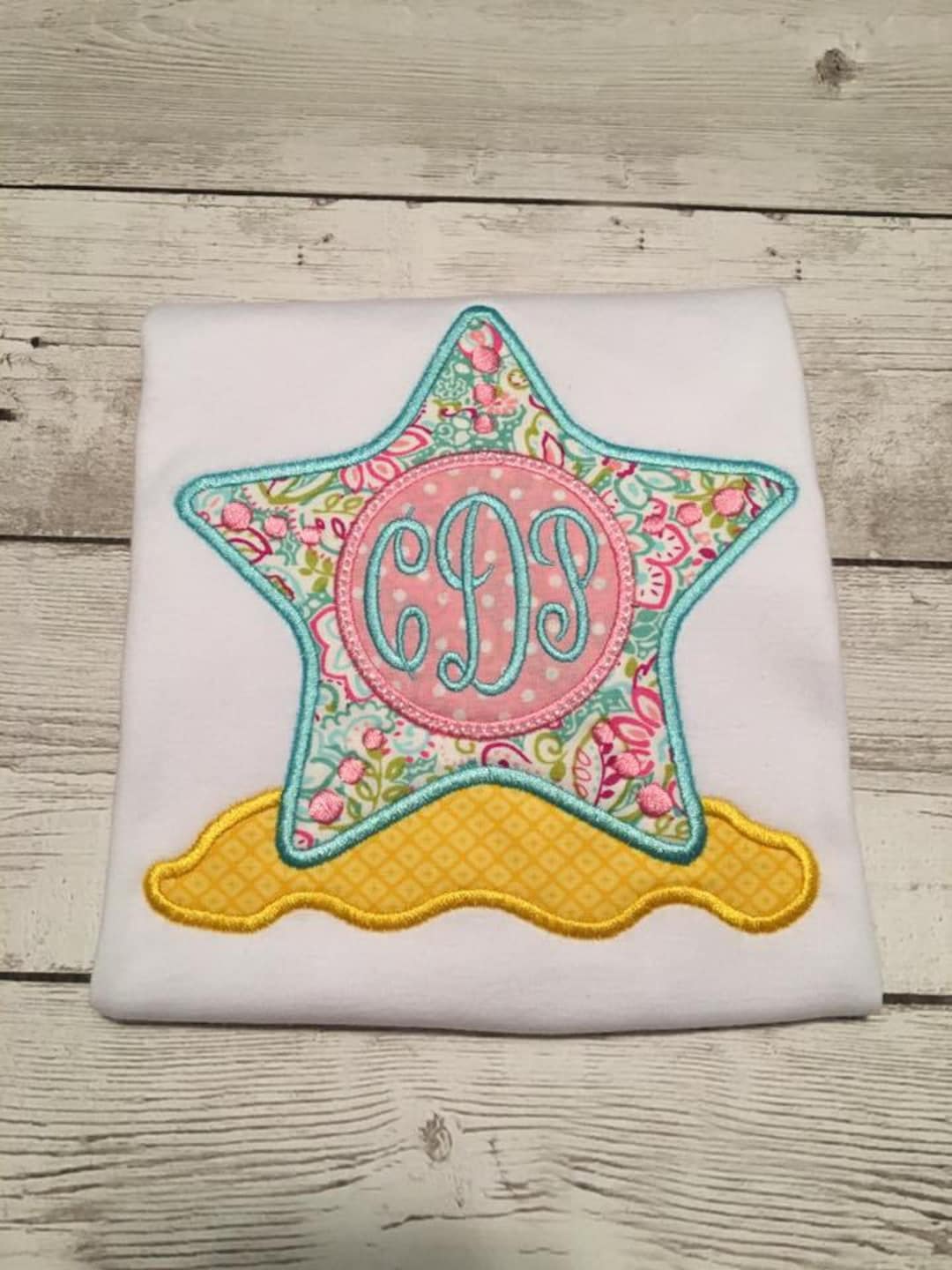 Star Fish Monogram Shirt - Girl Beach Shirt - Summer Shirt for Girls ...