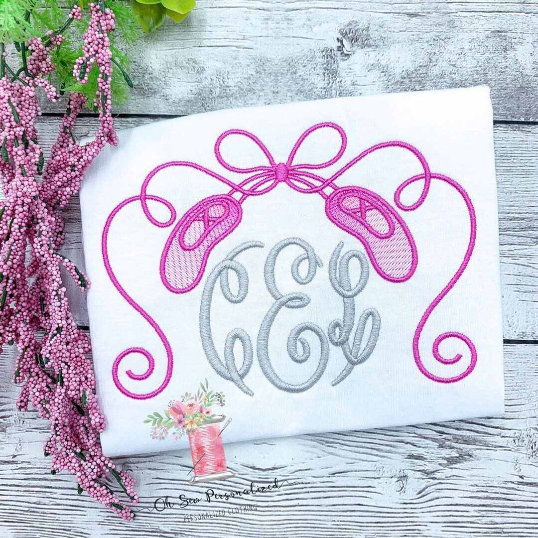Ballerina Girl Shirt - Ballerina - Monogram - Ballerina Slippers ...