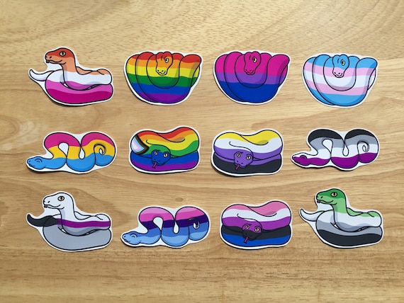 LGBTQ Pride Snake Stickers Cute Animals - Etsy