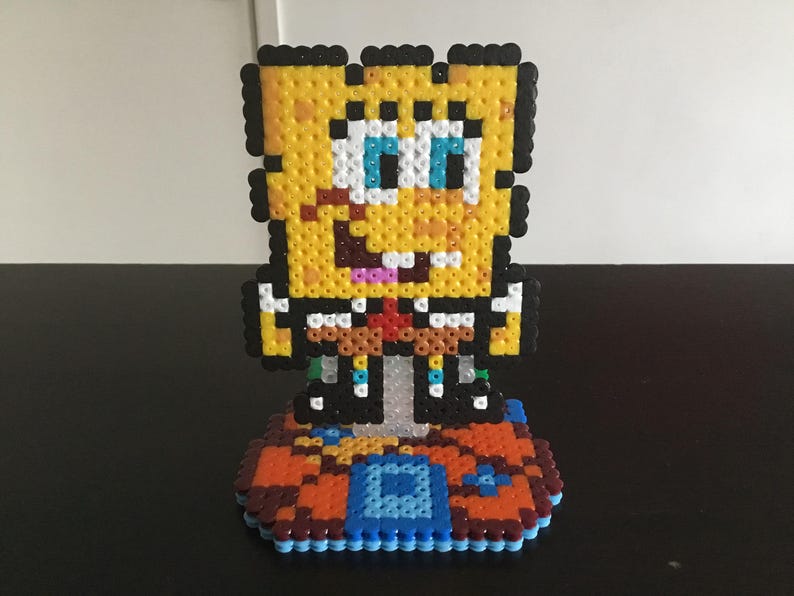 Hama Bead Pixel Art Spongebob Squarepants Inspired Stand - Etsy