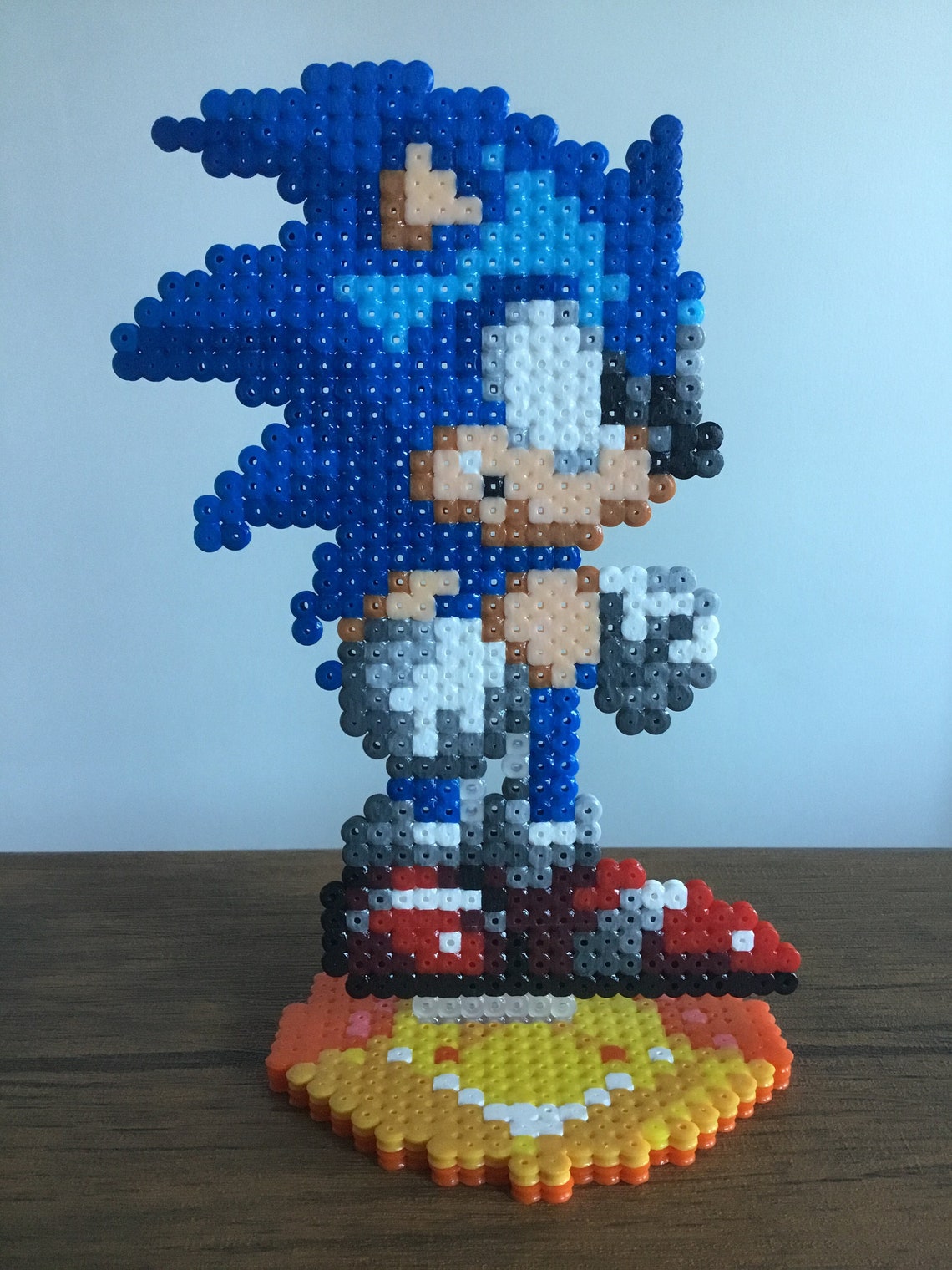 Hama Bead Pixel Art Sonic the Hedgehog Inspired Stand | Etsy