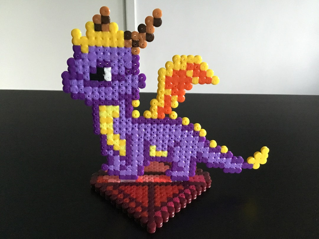 Hama Bead Pixel Art Spyro the Dragon Inspired Stand - Etsy