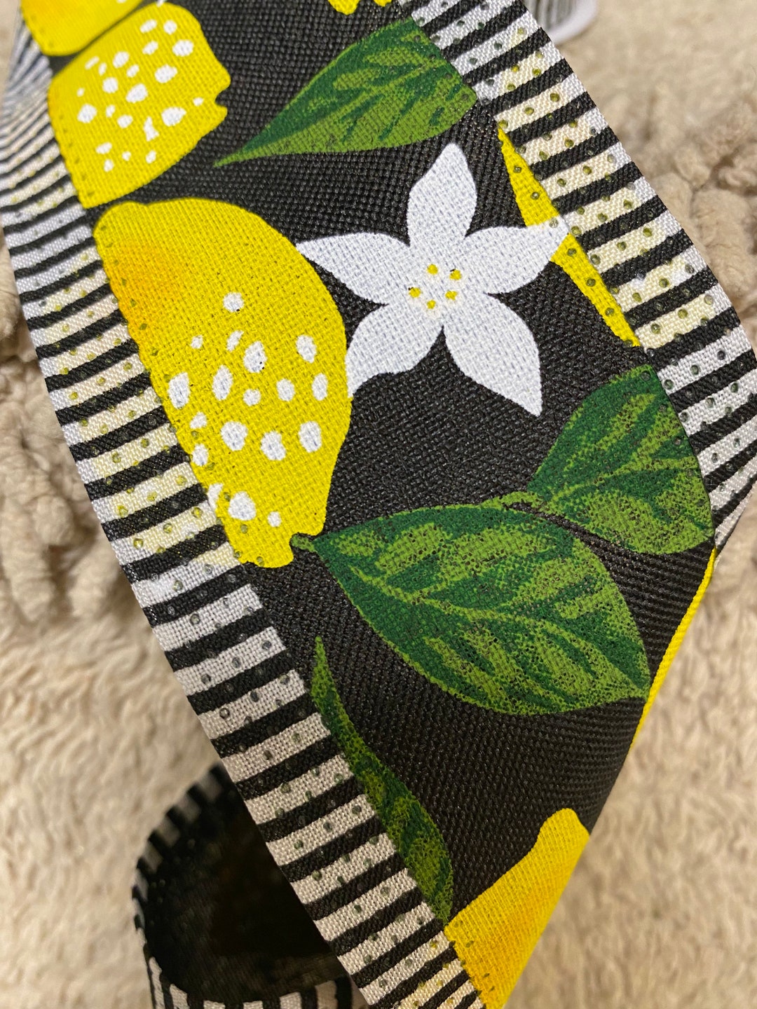 Lemon Ribbon Summer Ribbon Wreath Ribbon Wreath Supplies Craft Ribbon ...