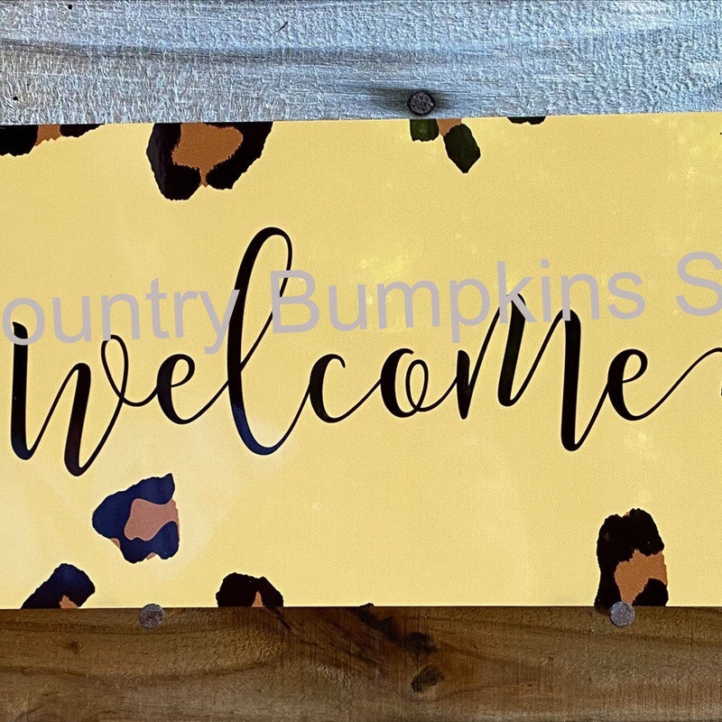 Welcome Leopard Sign - Etsy