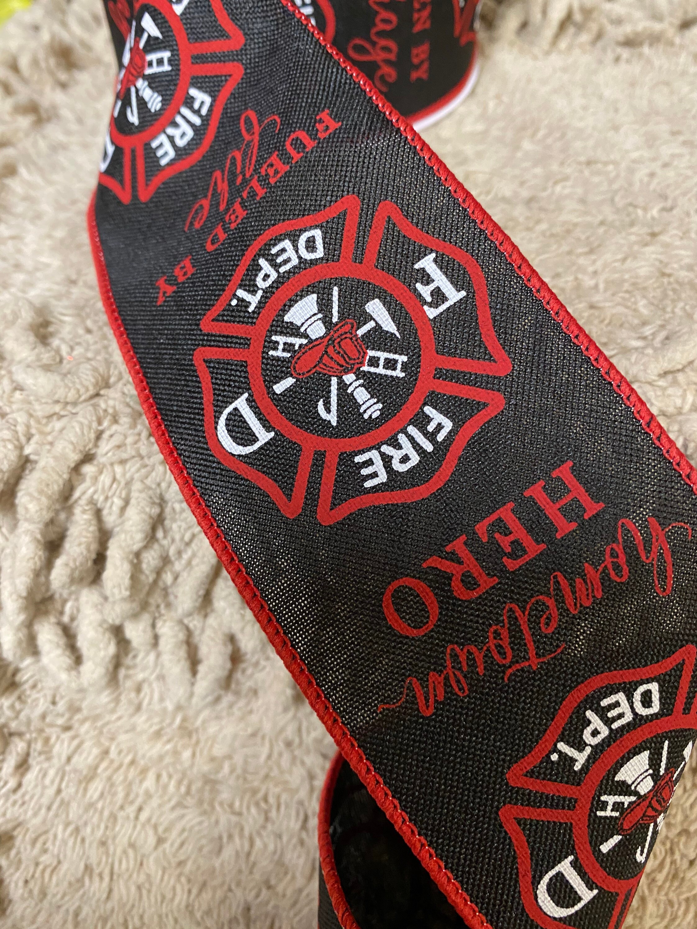 Firefighter Ribbon Hero Ribbon Wreath Ribbon Wreath Supplies - Etsy