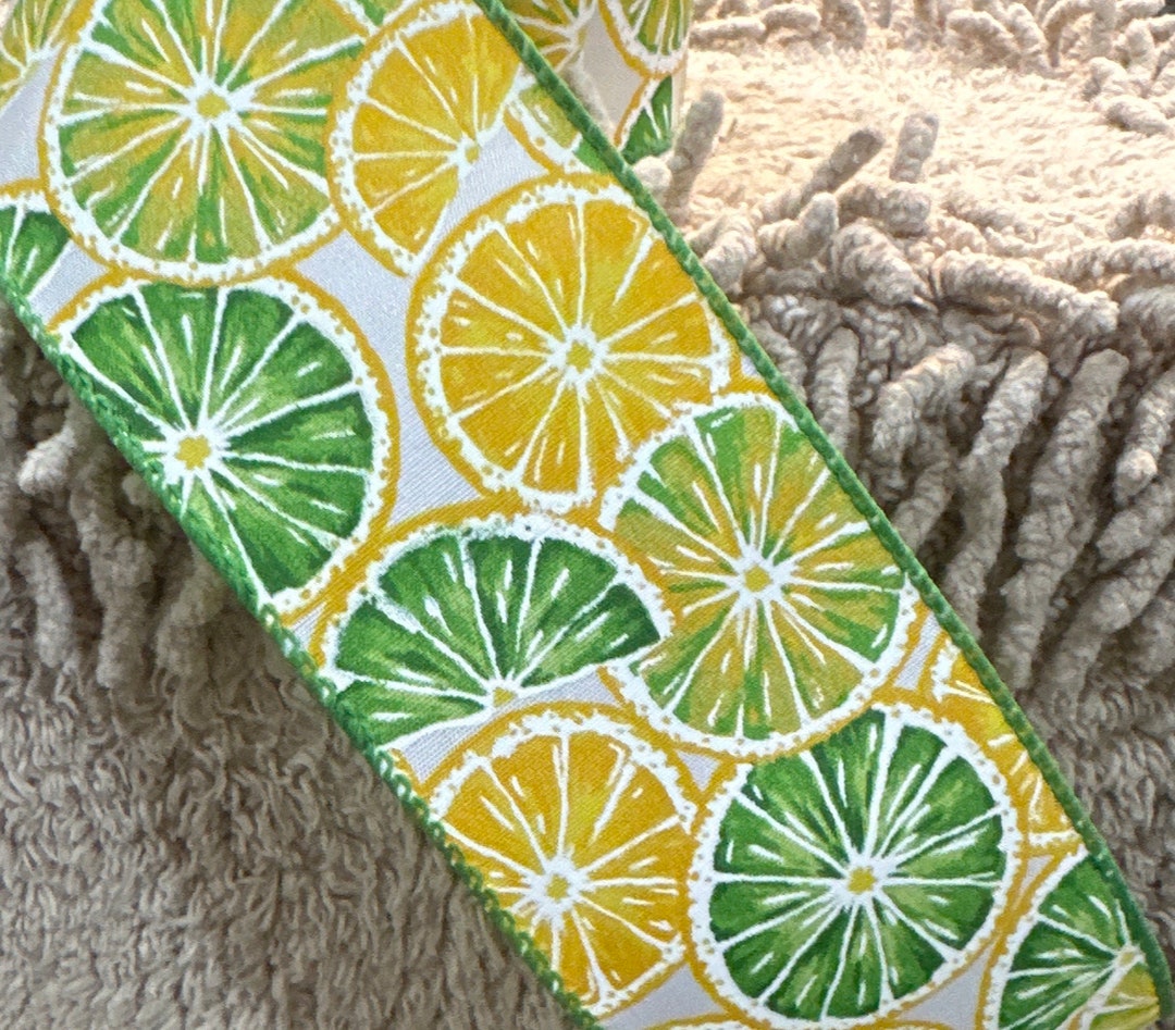 Lemon Ribbon Summer Ribbon Wreath Ribbon Wreath Supplies Craft Ribbon ...