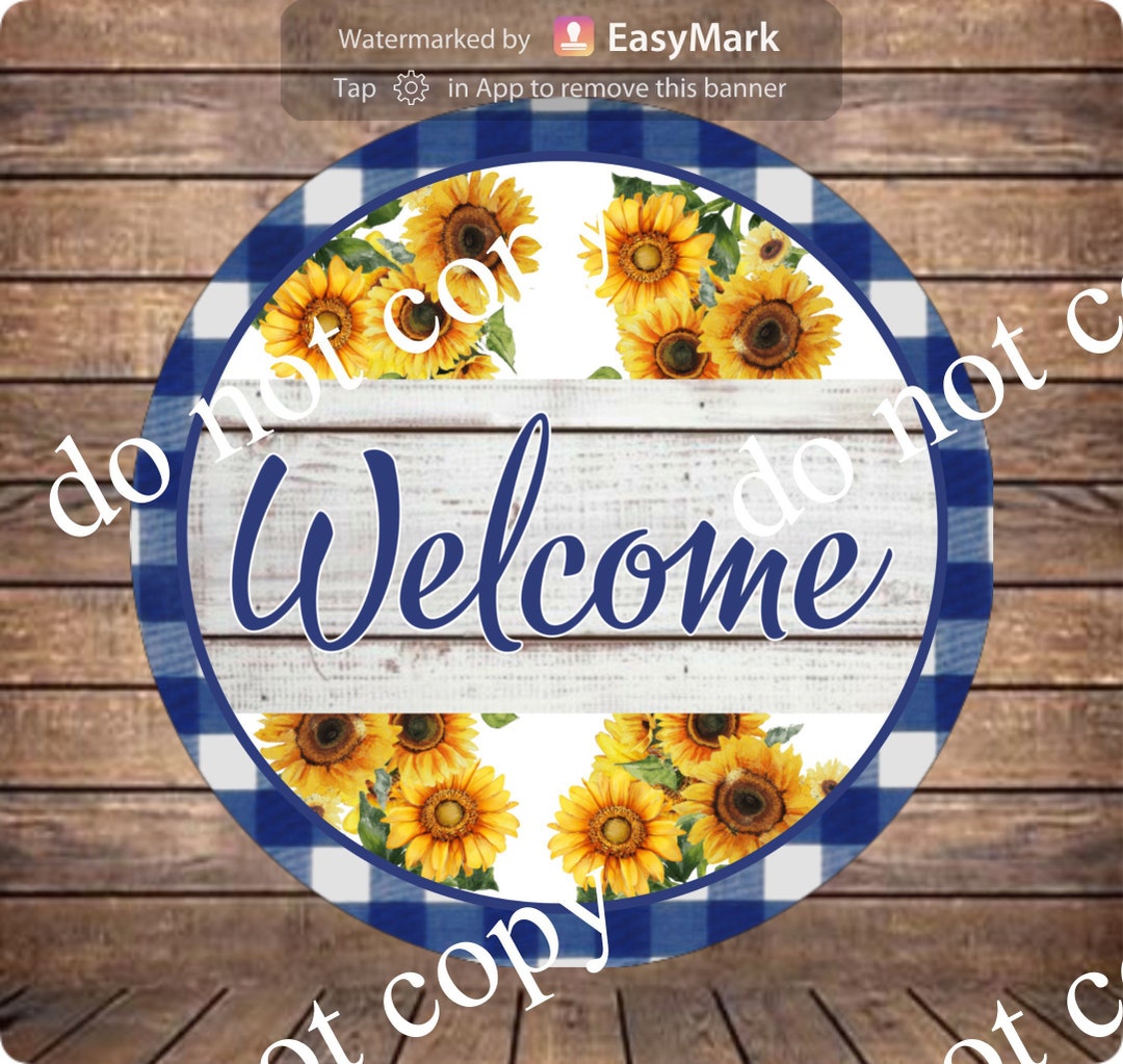 Welcome Sign With Sunflower Farmhouse Decor Wreath Sign Wreath ...