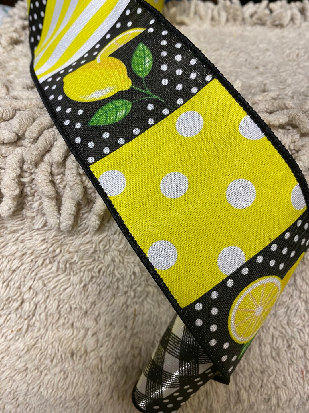 Lemon Ribbon Summer Ribbon Wreath Ribbon Wreath Supplies Craft Ribbon ...