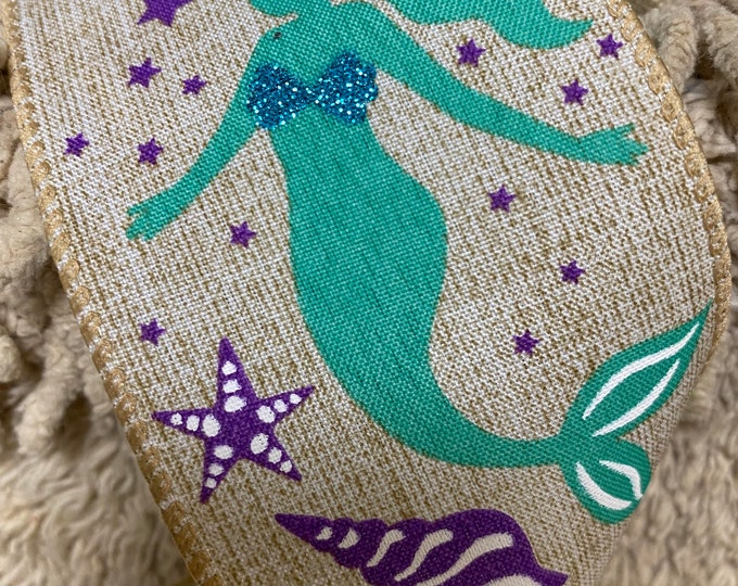 Mermaid Ribbon Nautical Ribbon Beach Ribbon Craft Supplies Wreath ...