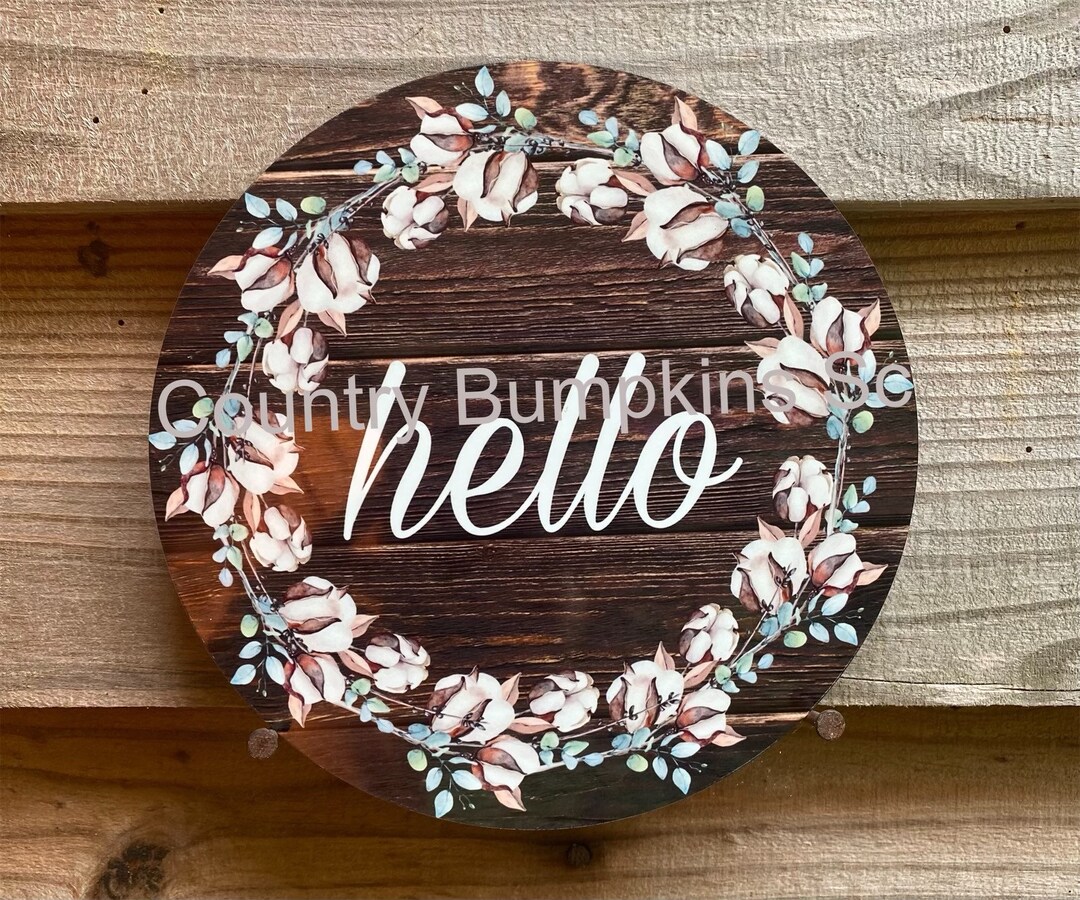 Hello Sign Farmhouse Decor Wreath Sign Wreath Attachment Wreath ...