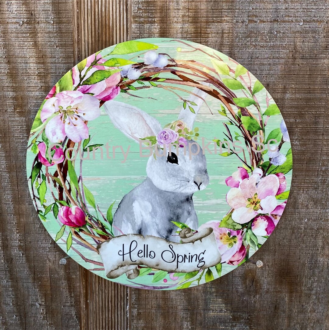 Hello Spring Sign Farmhouse Decor Wreath Sign Wreath Attachment Wreath ...
