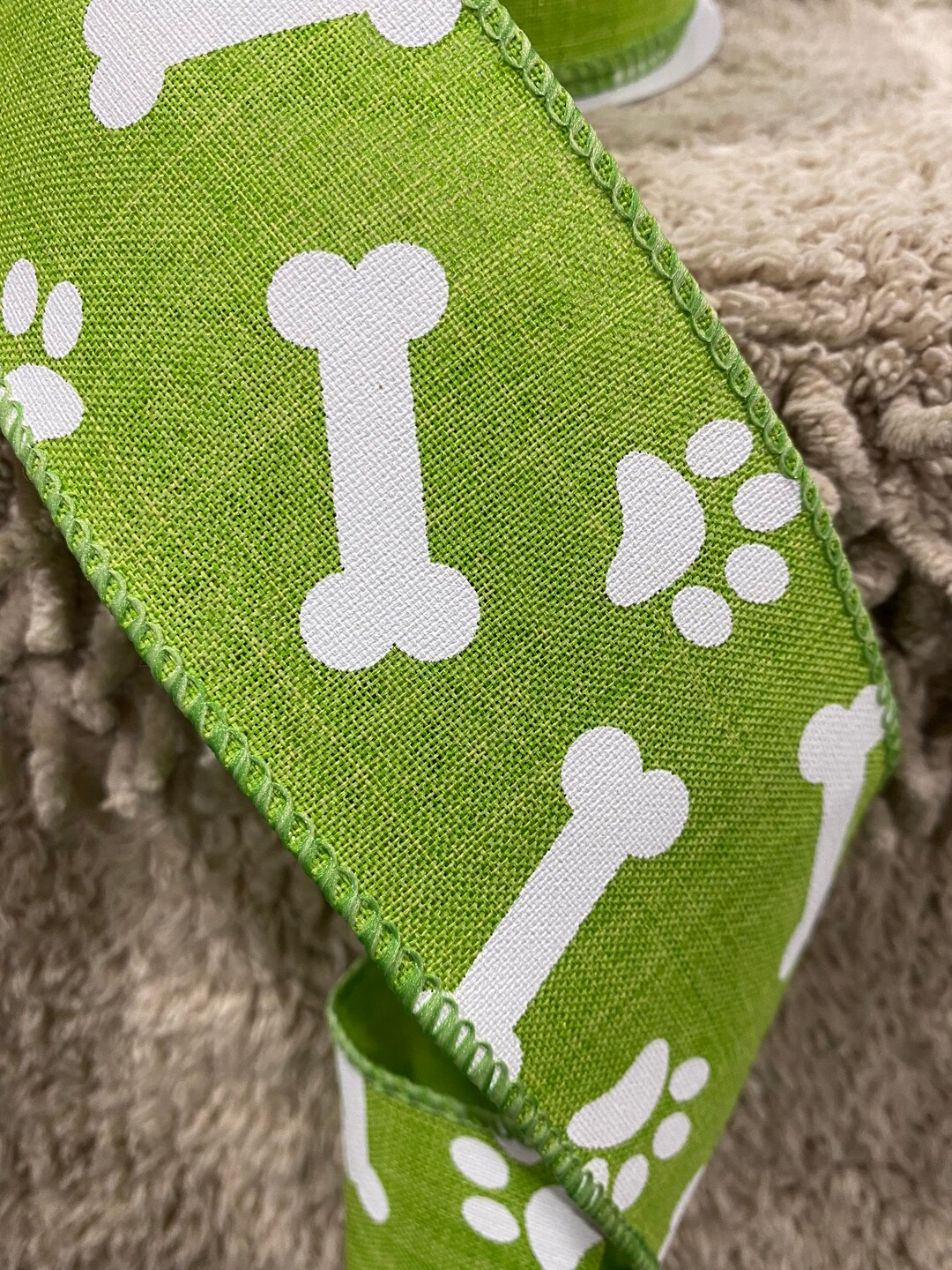 Dog Paw Ribbon Dog Bone Ribbon Pet Ribbon Wreath Attachment - Etsy