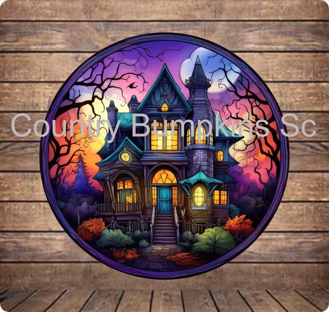 Haunted House Sign Farmhouse Decor Wreath Sign Wreath Attachment Wreath ...