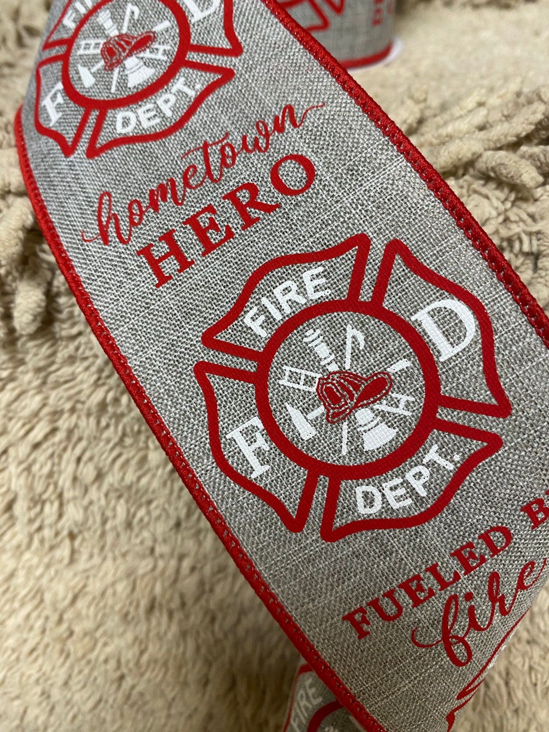 Firefighter Ribbon Hero Ribbon Wreath Ribbon Wreath Supplies - Etsy