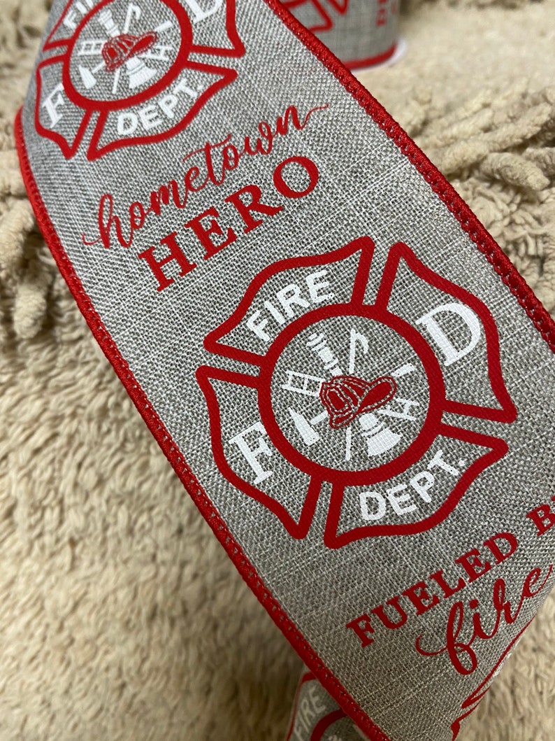 Firefighter Ribbon Hero Ribbon Wreath Ribbon Wreath Supplies - Etsy