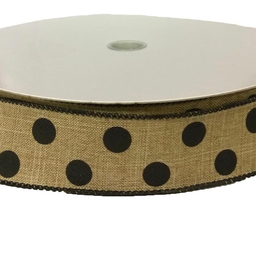 Burlap Ribbon Polka Dot Ribbon Wreath Ribbon Wreath - Etsy