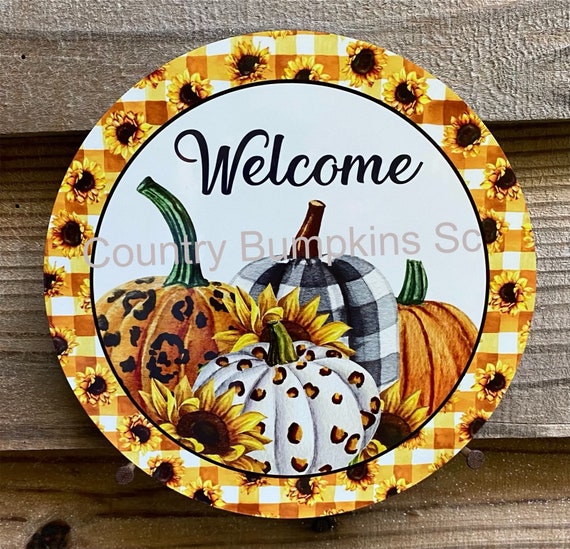 Welcome Sign With Sunflower Farmhouse Decor Wreath Sign Wreath | Etsy