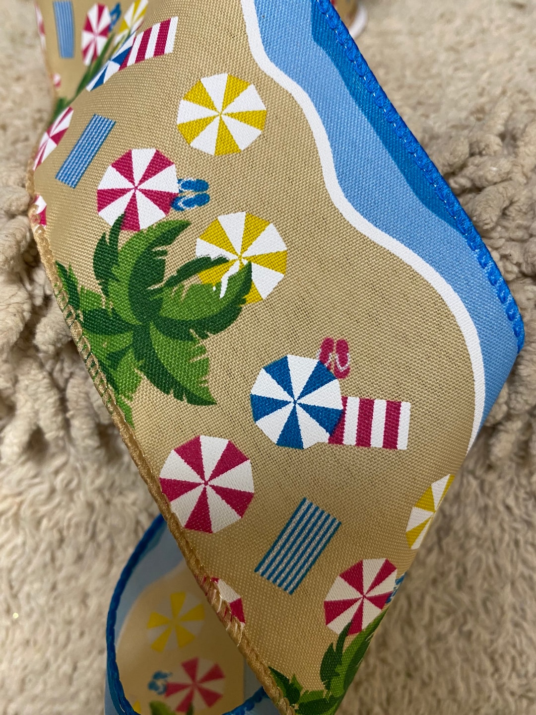 Seashore Ribbon Nautical Ribbon Beach Ribbon Craft Supplies Wreath ...