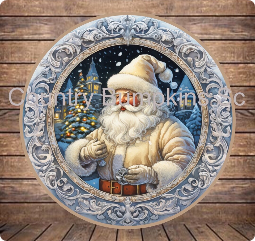 Vintage Santa Sign Farmhouse Decor Wreath Sign Wreath Attachment Wreath ...